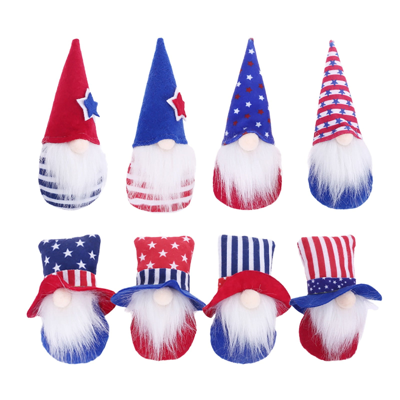 8PC Doll Patriotic Ornaments Memorial Day 4th of July Tree Decorations ...