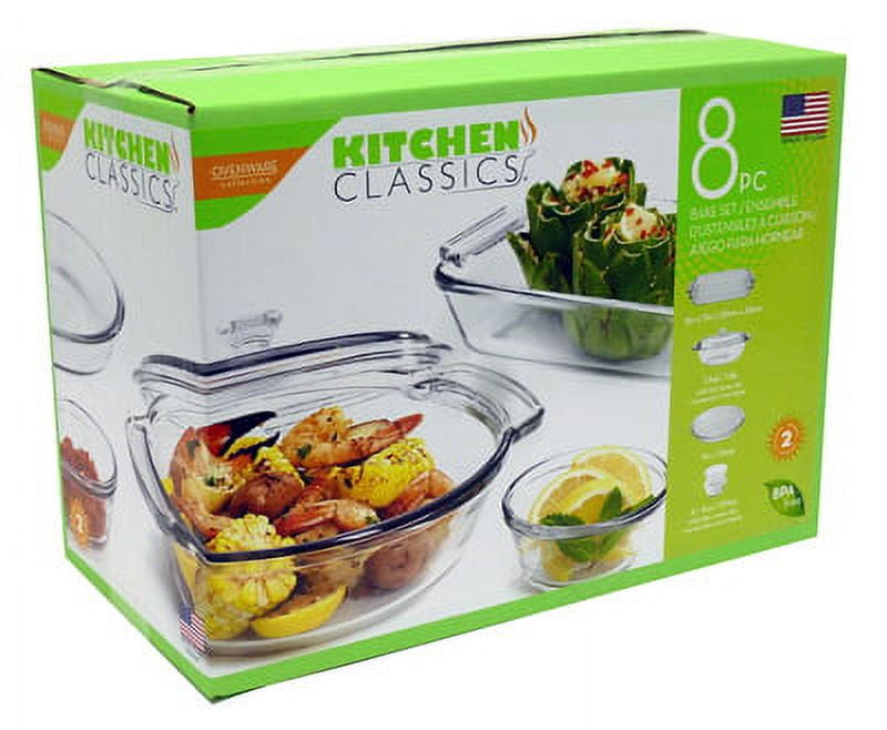 8PC Glass Bake Set - Walmart.com