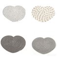 8PC Gray Minibee 5.91 Inch Heart Cotton Rope Placemat Boho Style Dining ...