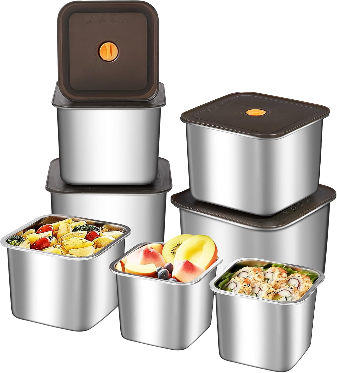 8PC-LFood Storage Containers, BPA Free, Airtight Lids, Ideal for Lunch ...