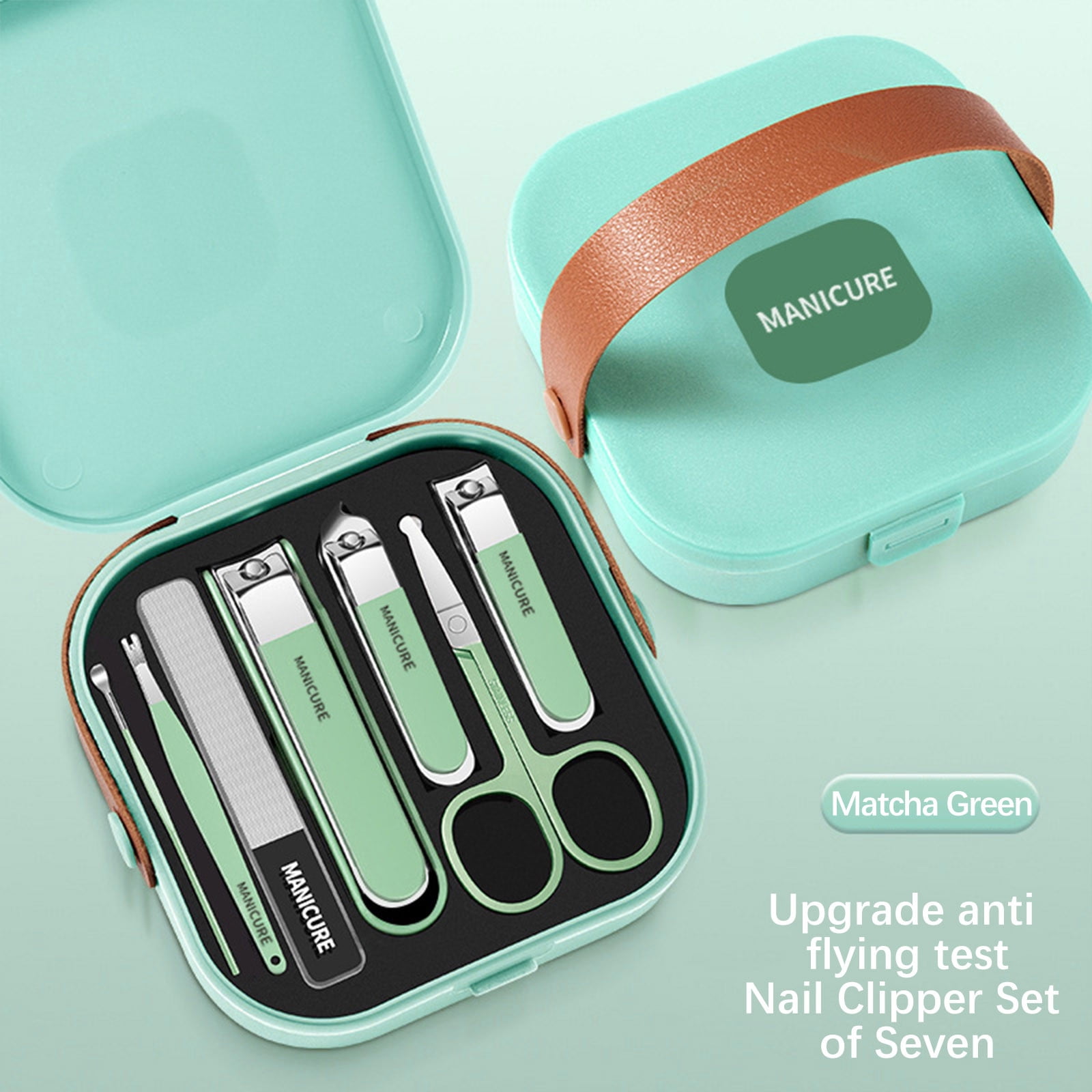 8PC Portable Anti Splash Manicure Tool Set, Stainless Steel Clipper ...