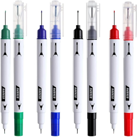 8PC Quick-dry Waterproof Long Nose Marker, Long Head Deep Hole Marker ...