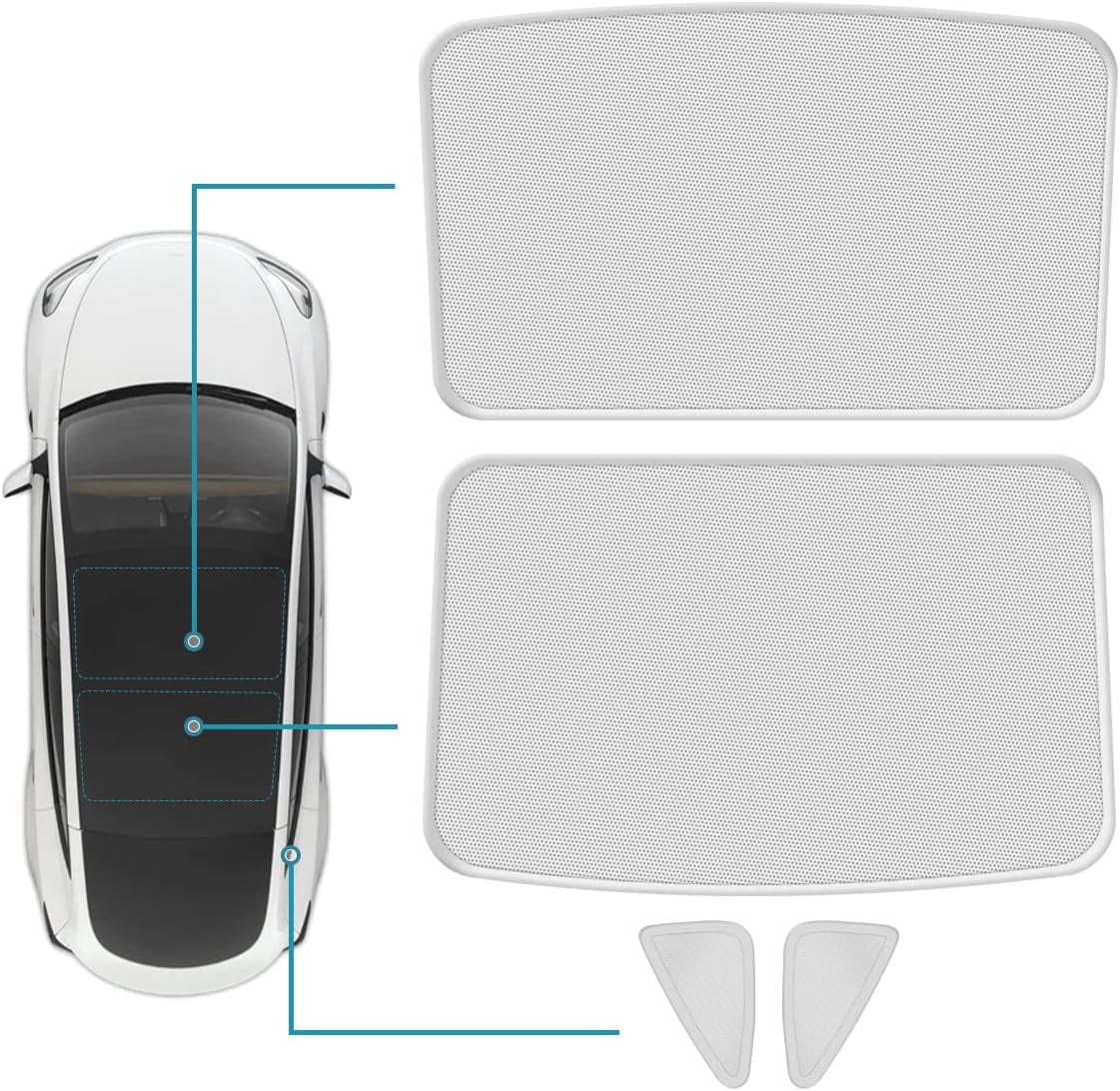 8PC Tesla Model Y Window Privacy Sunshade,2 in1 Ice Crystal Car ...