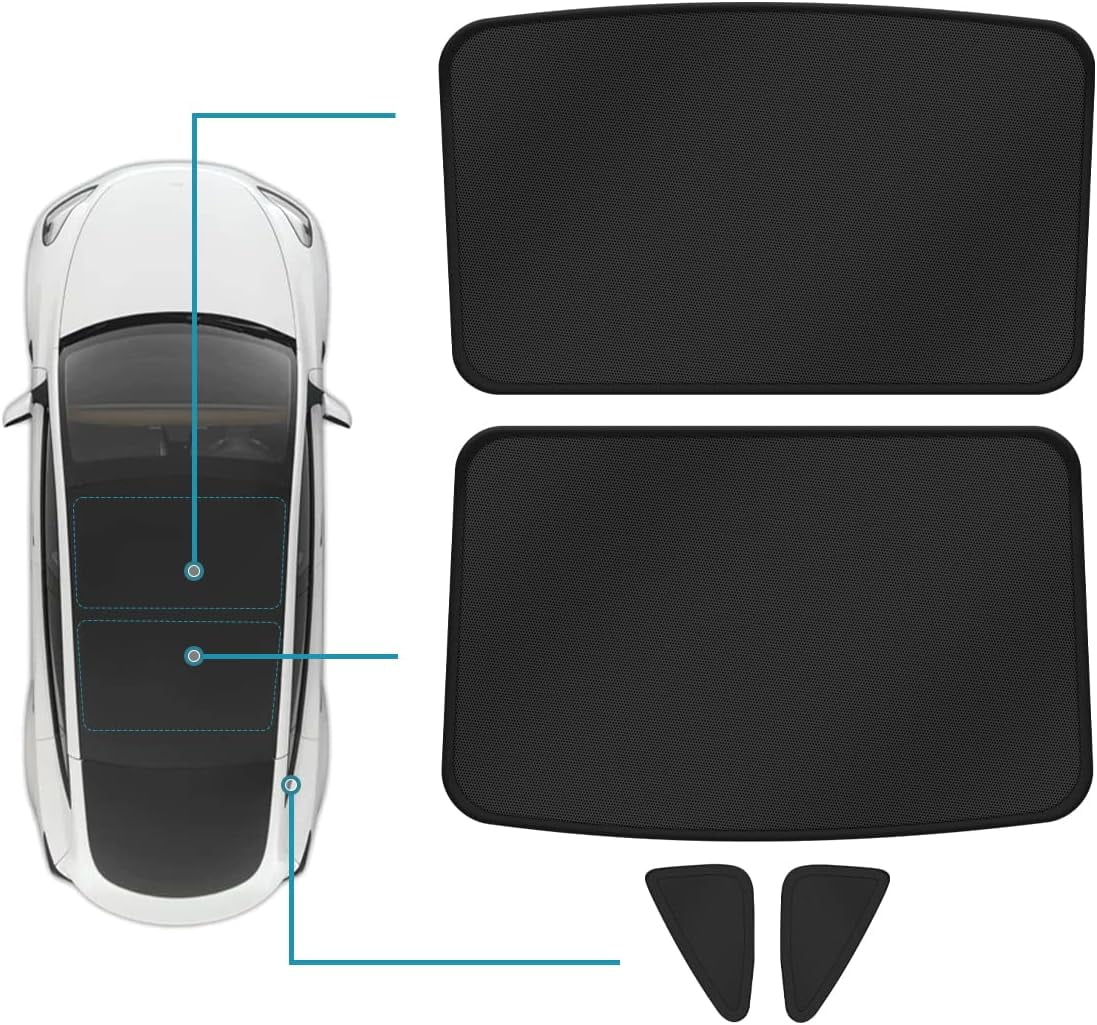 8PC Tesla Model Y Window Privacy Sunshade,2 in1 Ice Crystal Car ...