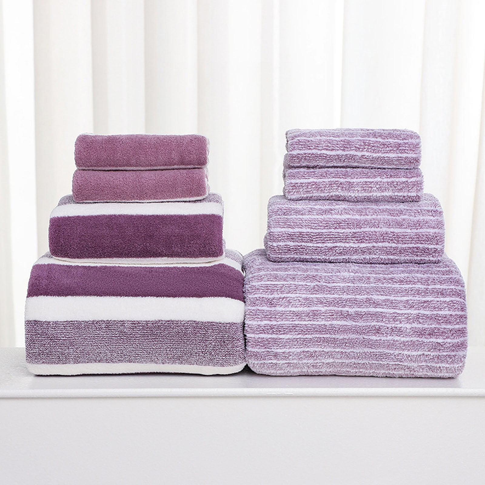 8PC Velvet Spun Bath Towel Set, Highly Absorbent Soft Bath Towels ...