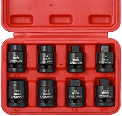 8PCS 1/2-Inch Drive Pipe Plug Socket Set, Cr-Mo, SAE, Male/Female Set ...