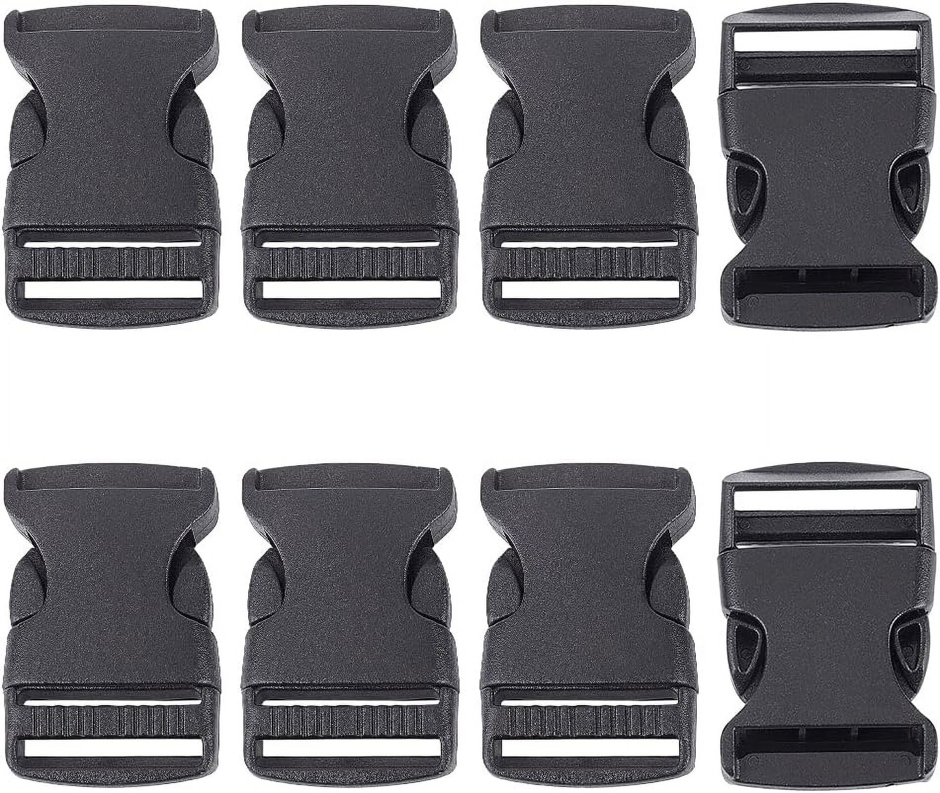 8PCS 1.25" Quick Side Release Plastic Buckles Curved Buckle Clips Replacement Tri-Glide Slide ...