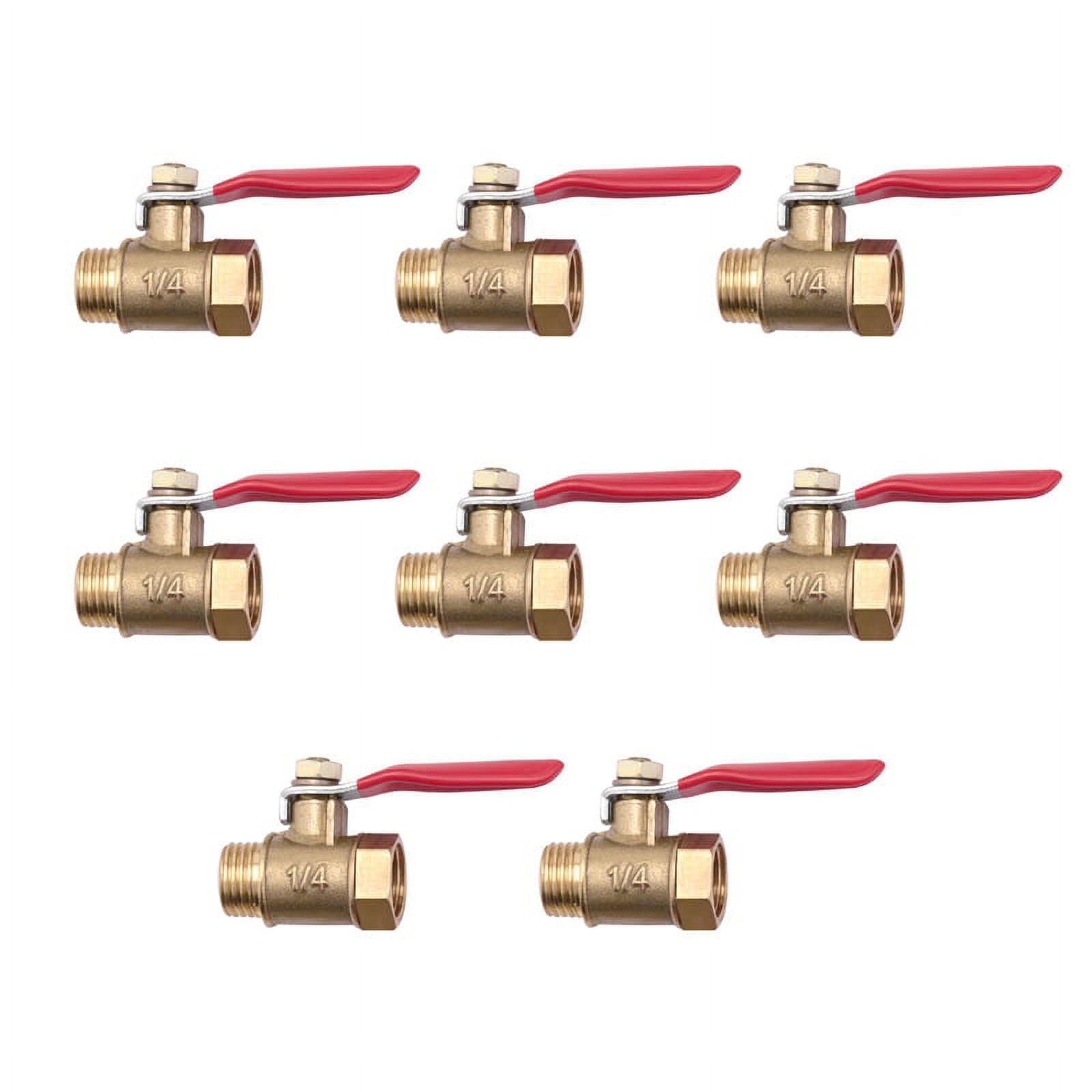 8PCS 1/4 Inch Brass Ball Male and Female NPT Thread Pipe Fitting ...