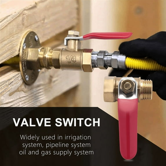8PCS 1/4 Inch Heavy Duty Brass Ball Valve Shut Off Switch Male and ...