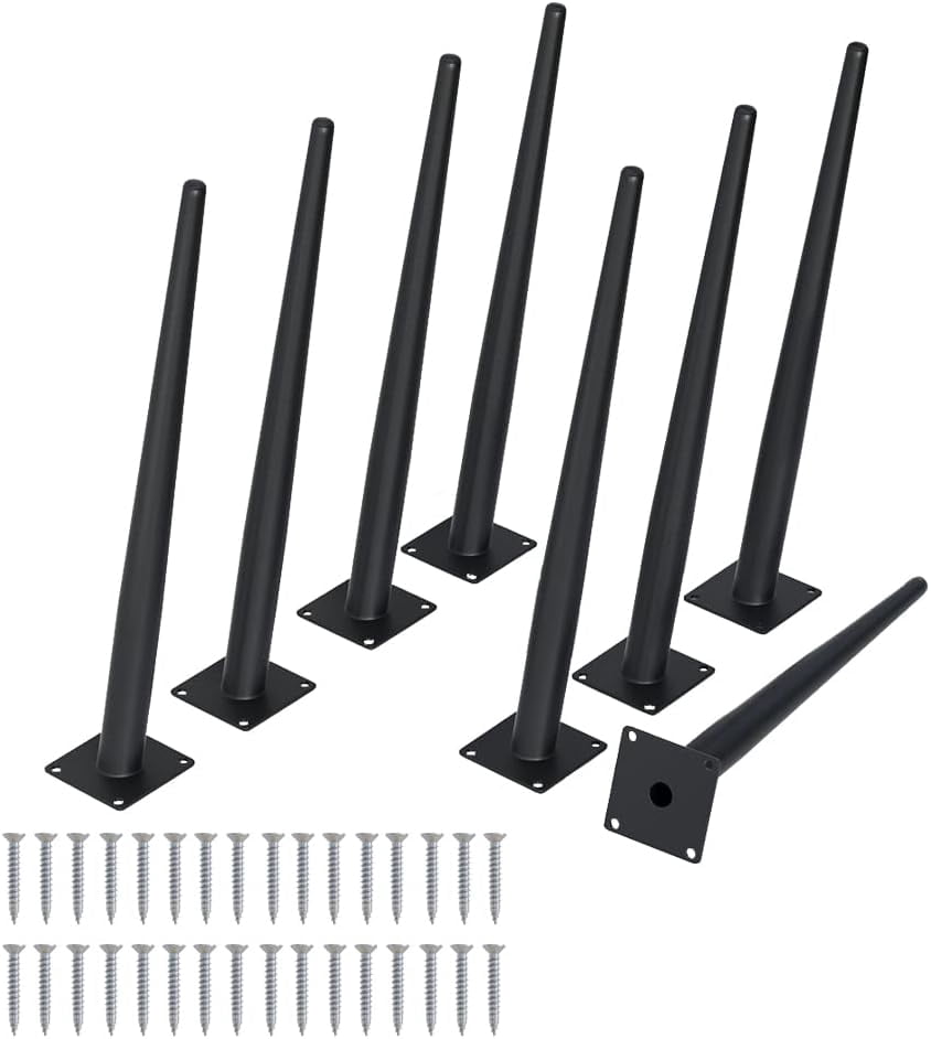 The 8PCS 16 Inch Matte Black Tapered Angled Legs for Furniture, Metal ...