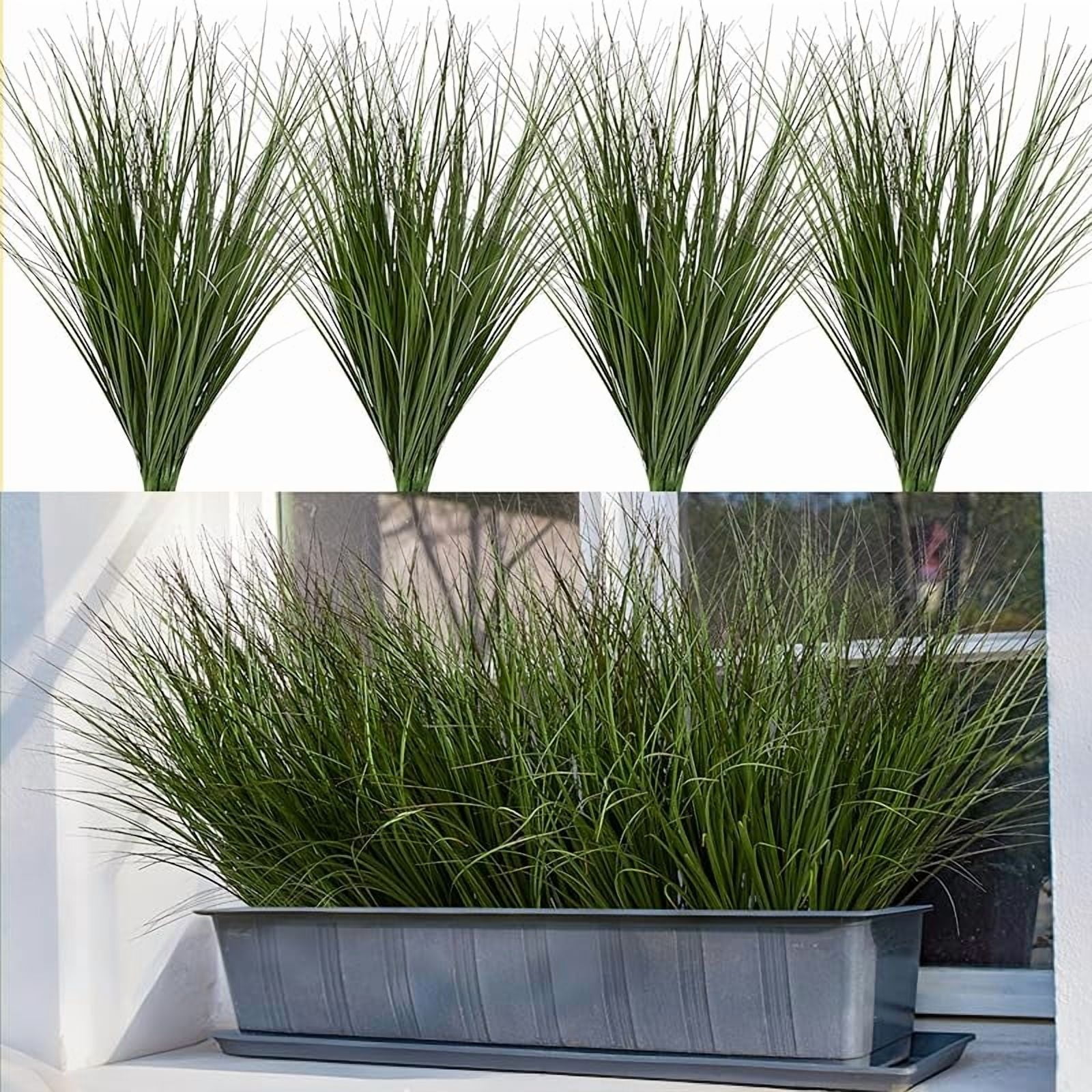 8PCS 17.3" Fake Plants Artificial Wheat Grass Greenery Plastic Plants ...