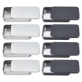 8PCS 2 Colors Tinplate Slide Cover Box Box Rectangle Black White 9.3x6 ...