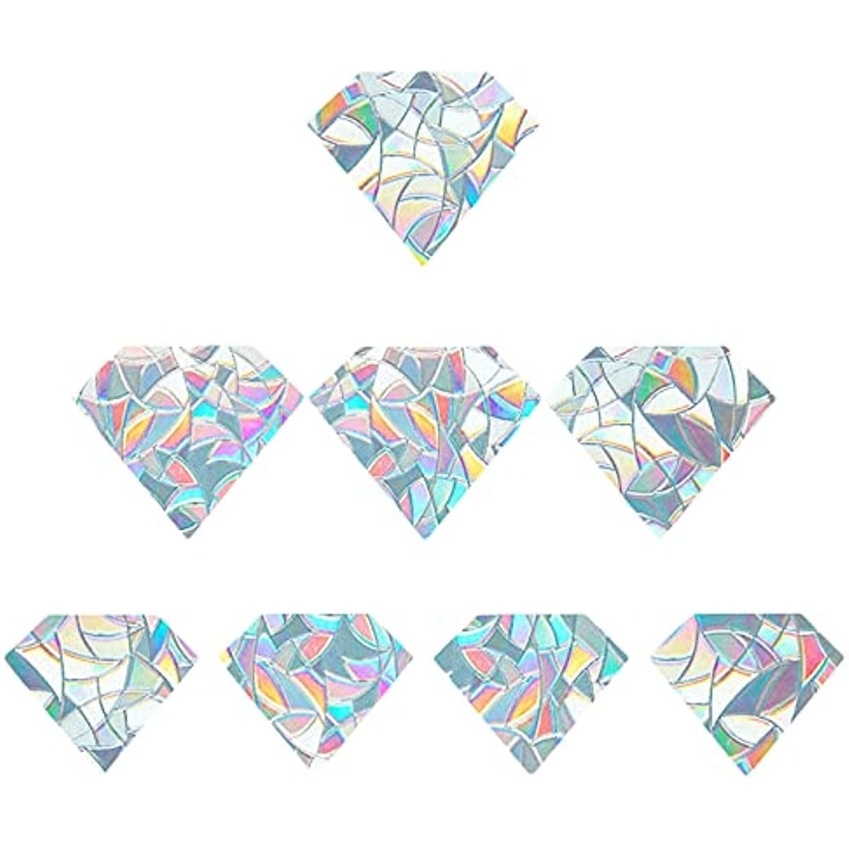 8PCS 2 Sizes Diamond Window Clings Alert Birds Glass Decals Stickers ...