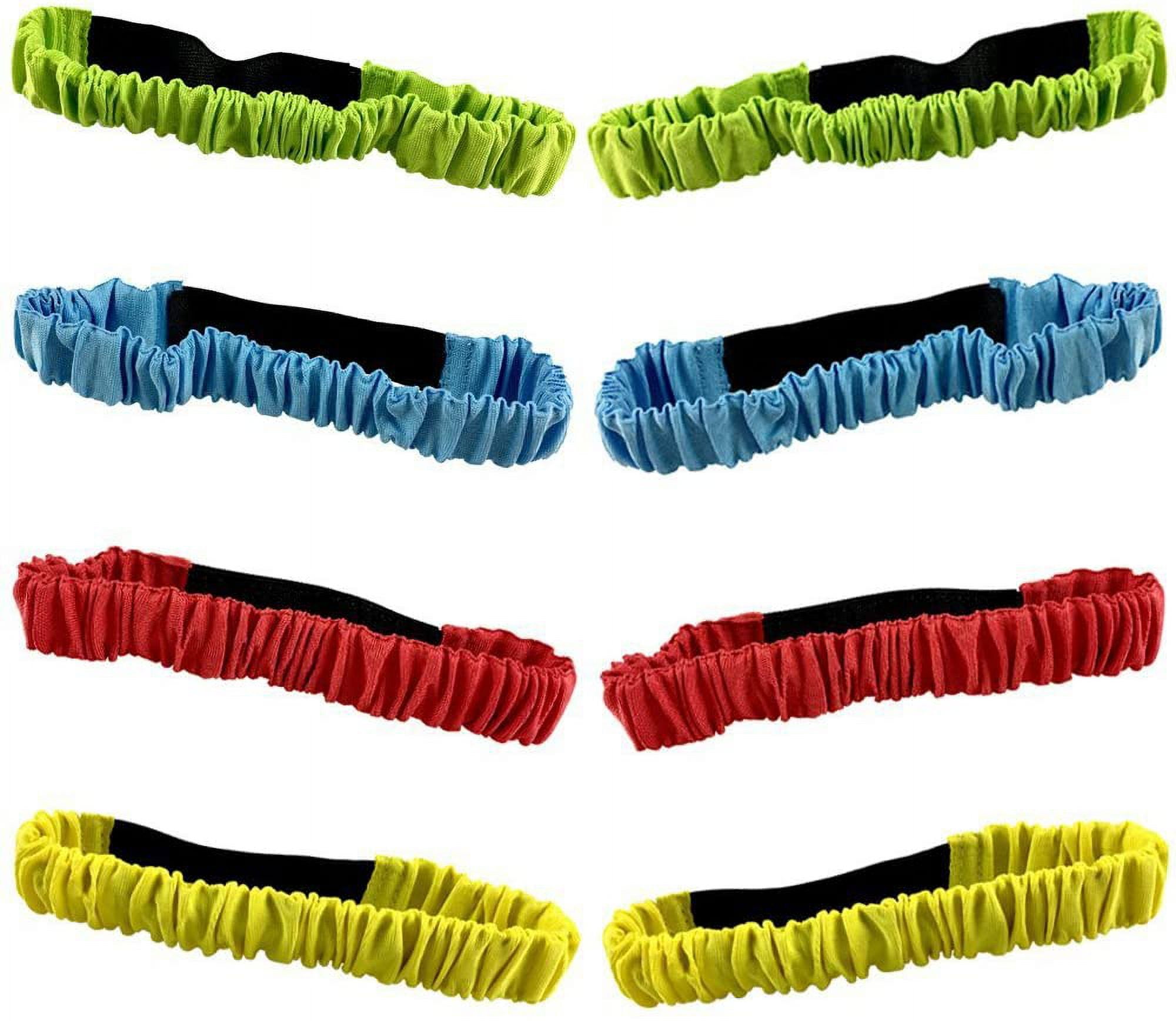 8PCS 3-Legged Race Bands Elastic Tie Rope with 4 Assorted Colors ...