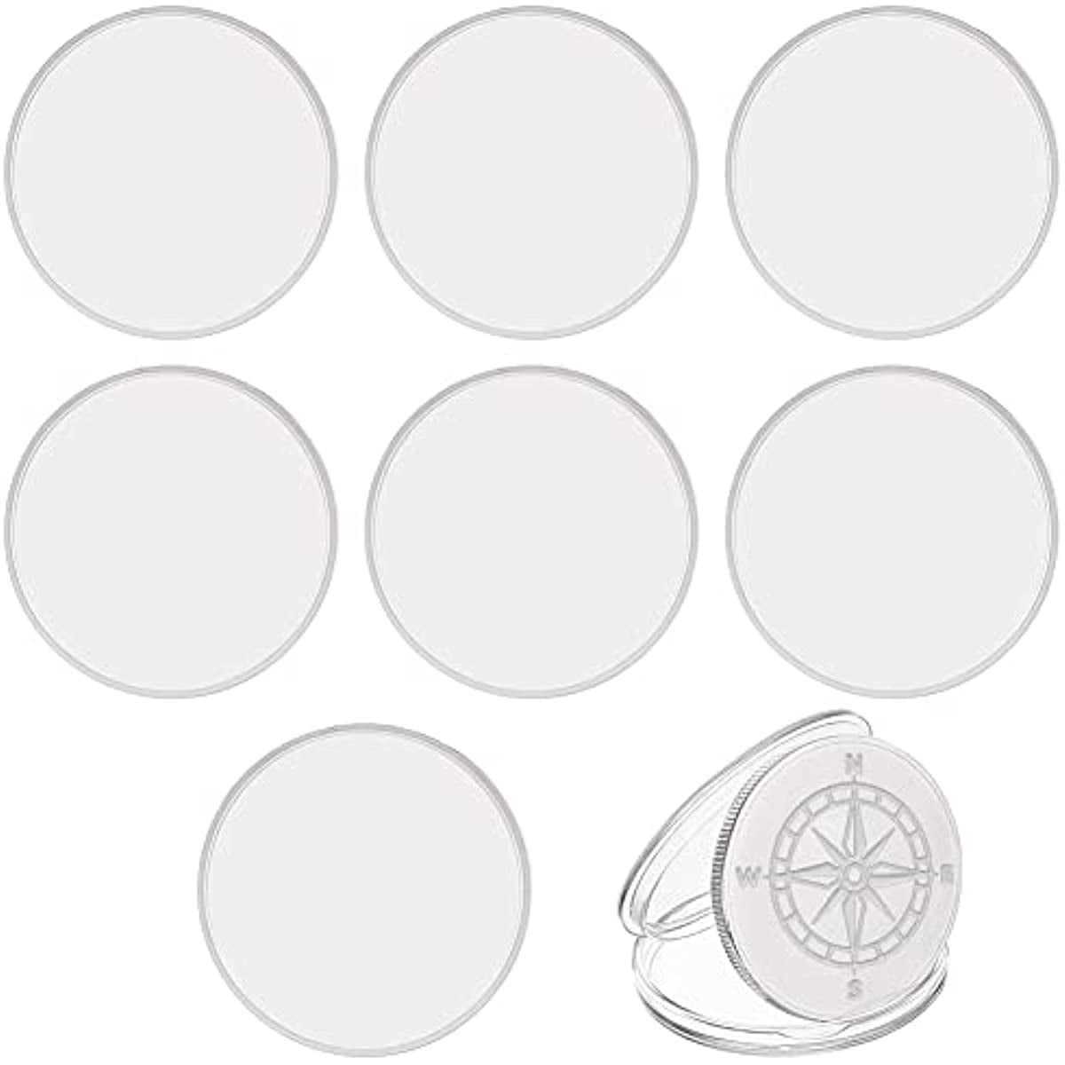 8PCS 40mm Round Blank Challenge Coins for Laser Engraving Metal ...