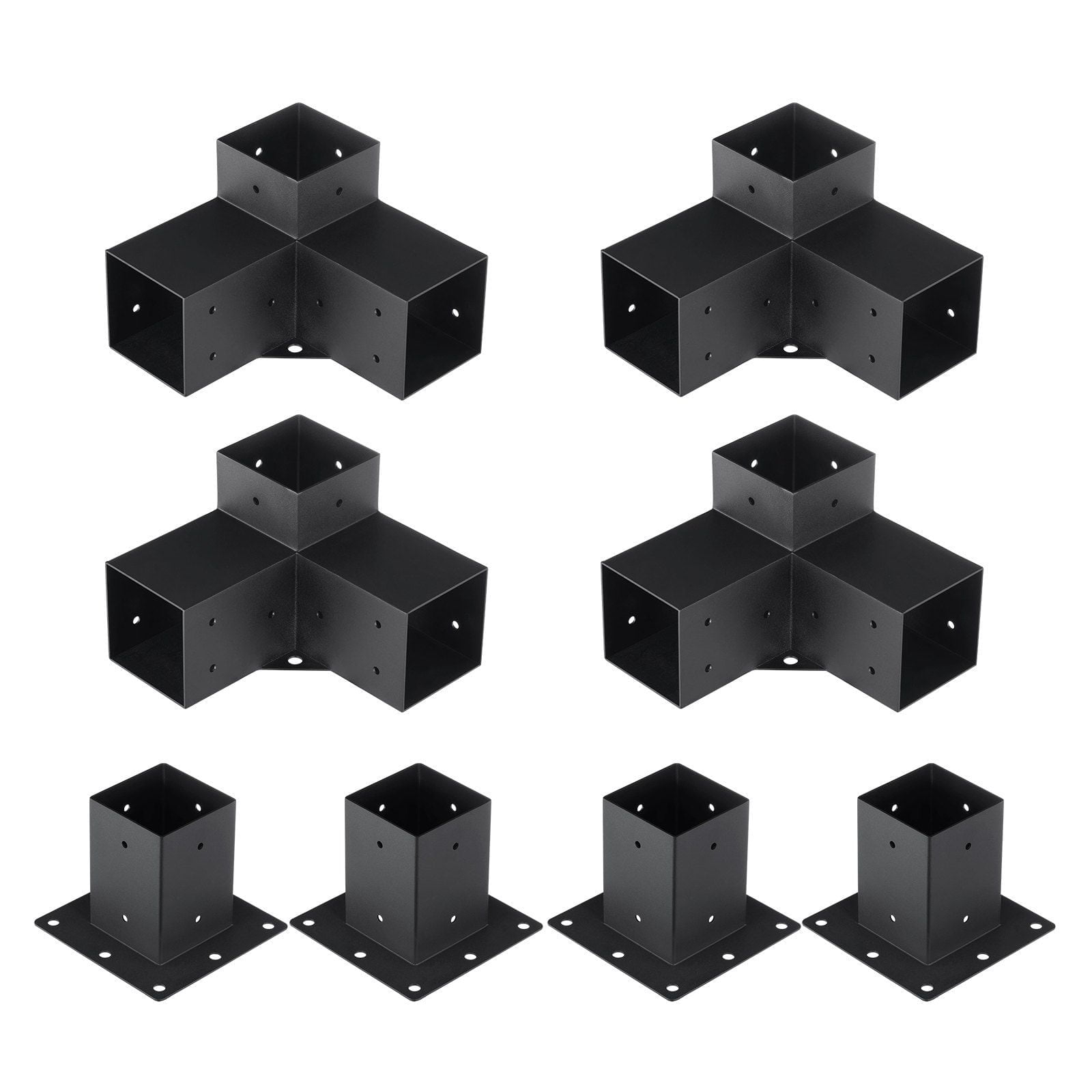 8PCS 4x4 Pergola Brackets Kit, Heavy Duty 3-Way Corner Connectors for ...
