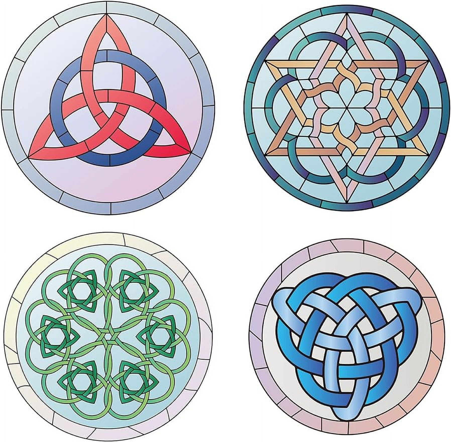 8PCS 6.3 Inch Celtic Knot Window Decals Static Triquetra Symbol Glass ...