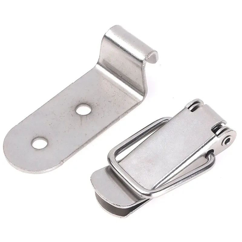 8PCS 90 Degrees Duck-mouth Buckle Hook Lock Stainless Steel Spring ...