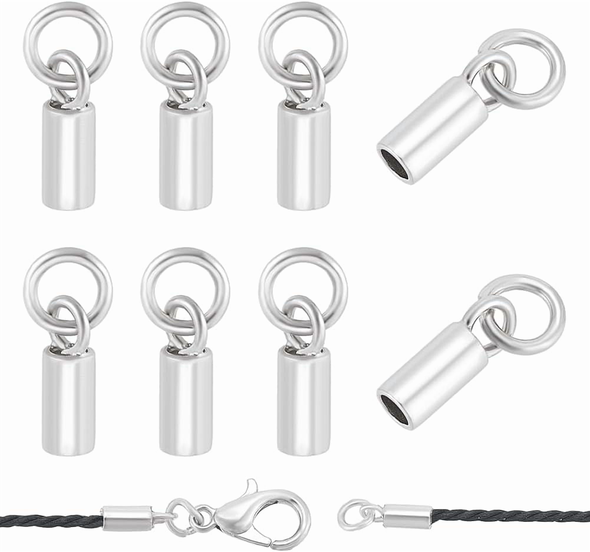 8PCS 925 Sterling Silver Crimp End Caps 1.5mm Diameter Crimp Ends ...