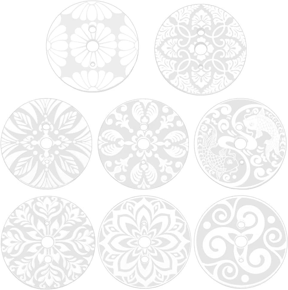 8PCS Acrylic Whorl Drop Spindle Kit 2.2inch Flat Round Spinning Wheel ...