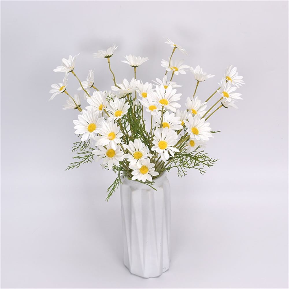 8PCS Artificial Flowers Fake Daisy Wildflowers Silk Faux Flower with ...
