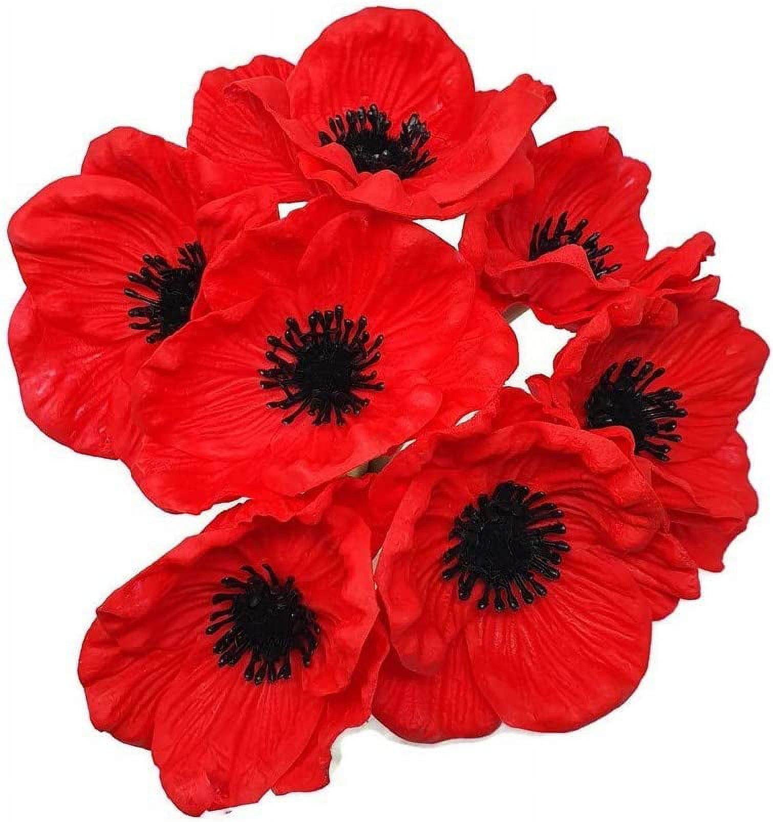 8PCS Artificial Poppy Flowers PU latex Corn Poppies Fake Flowers ...