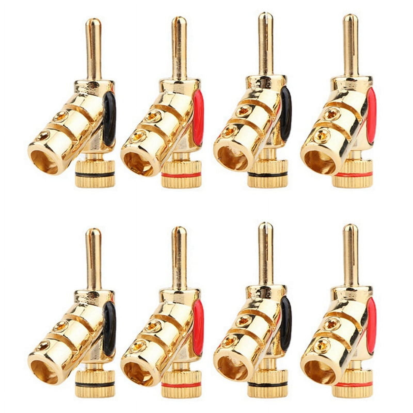 8PCS Banana Plug Copper Gold Plated Y-Shaped Speaker Cable Plug Locking ...