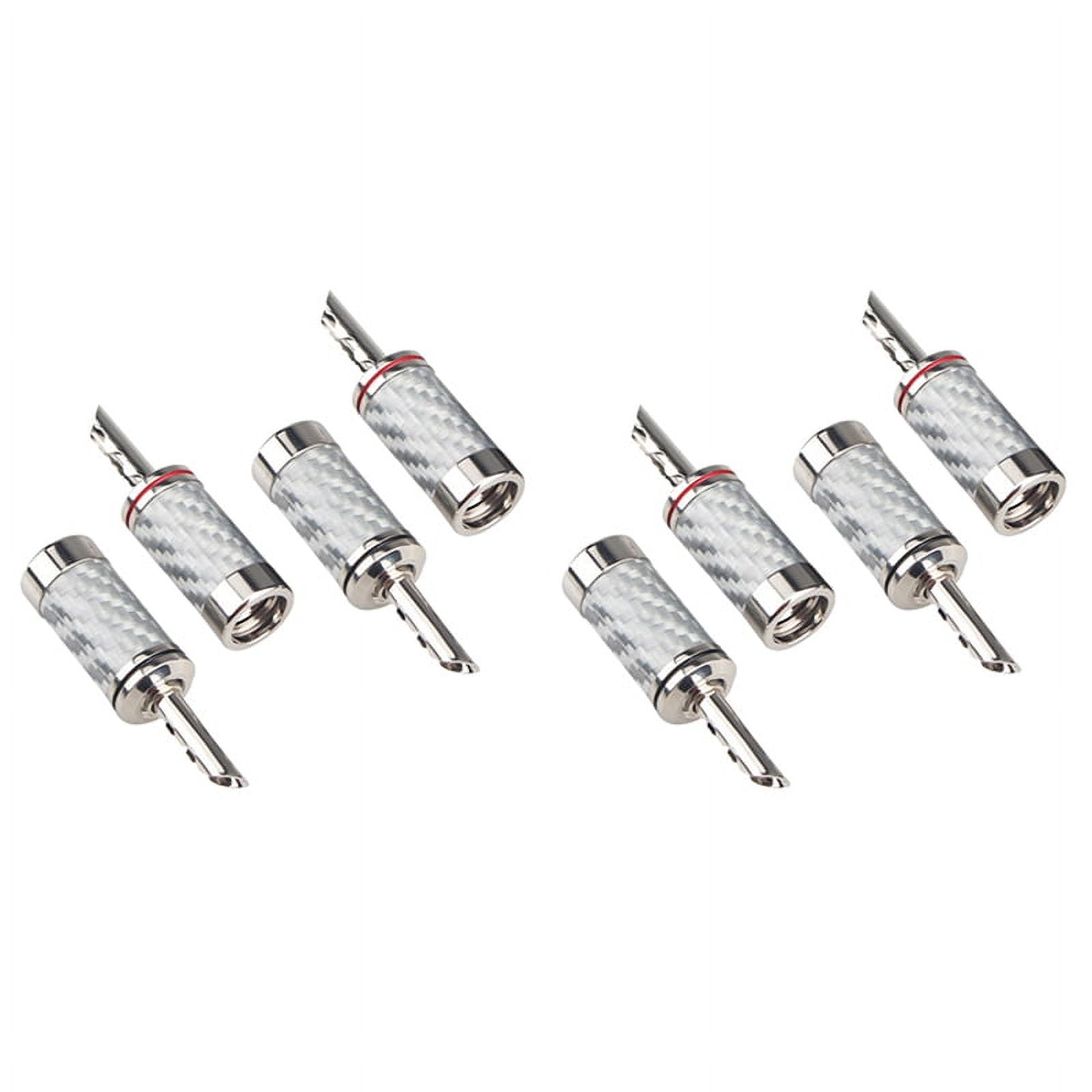 8PCS Banana Plugs HIFI DIY Carbon Fiber Electrical Audio Speaker Cable ...