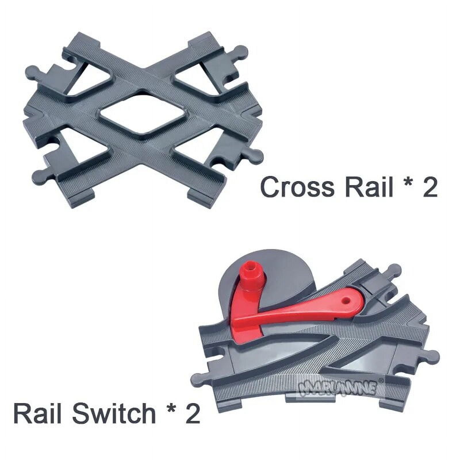 8PCS Block Train Straight Curved Track Crossover Parts Railway Switch ...