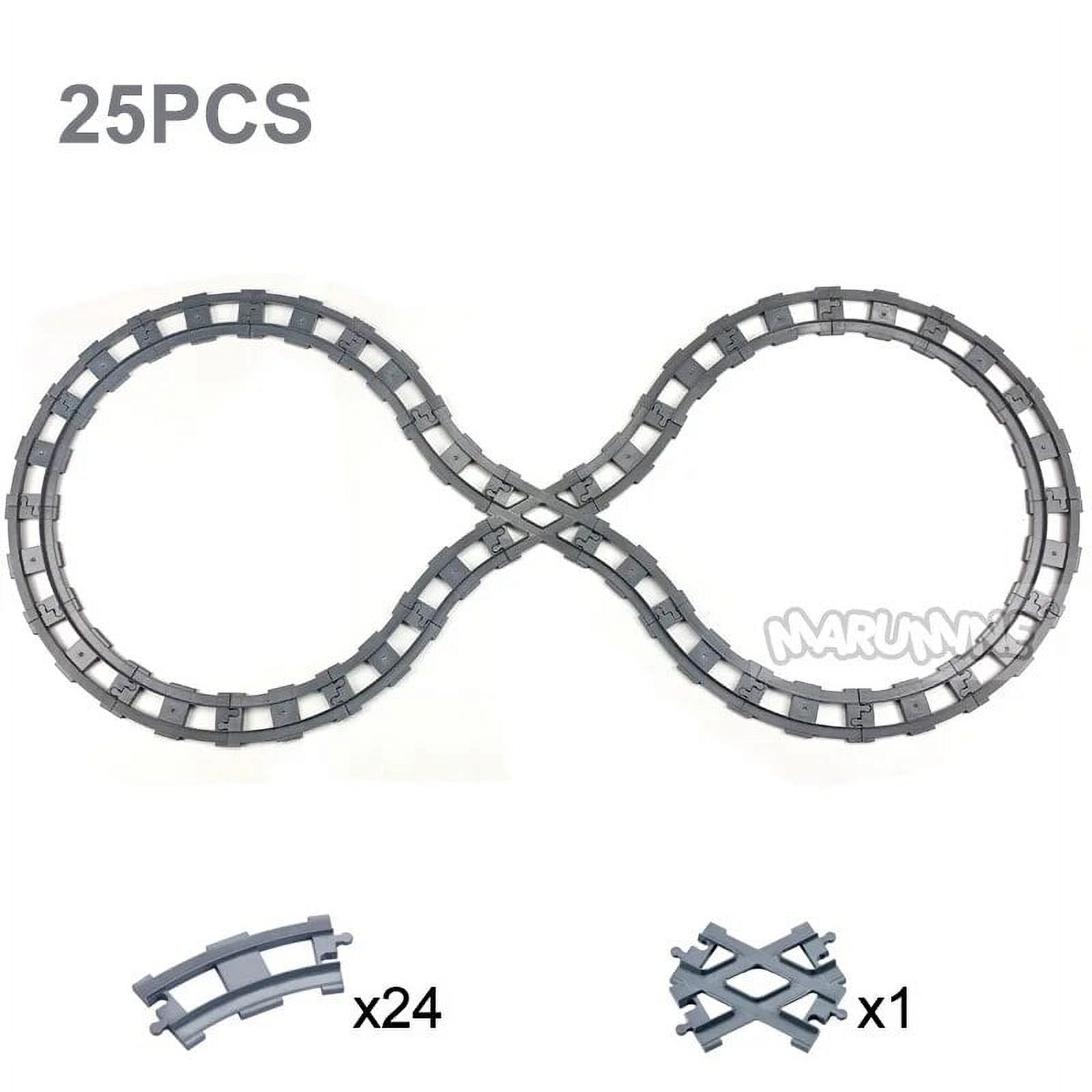 8PCS Block Train Straight Curved Track Crossover Parts Railway Switch ...