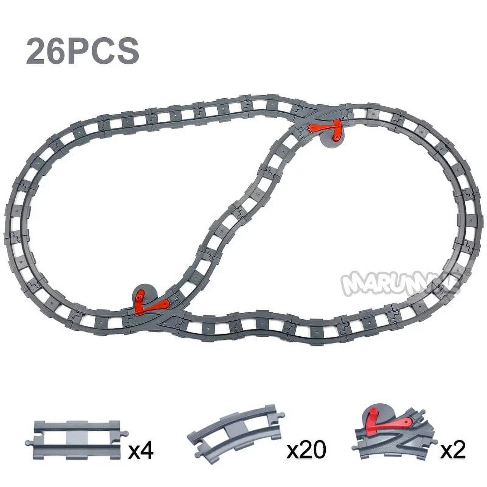 8PCS Block Train Straight Curved Track Crossover Parts Railway Switch ...