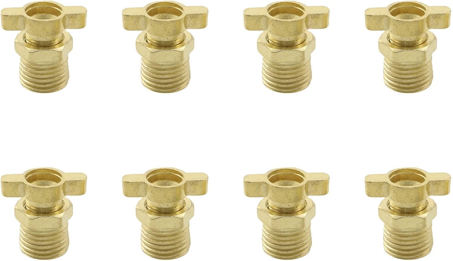 8PCS Brass Drain Valve Replacement Kit Air Compressor Drain Valve 1/4 ...
