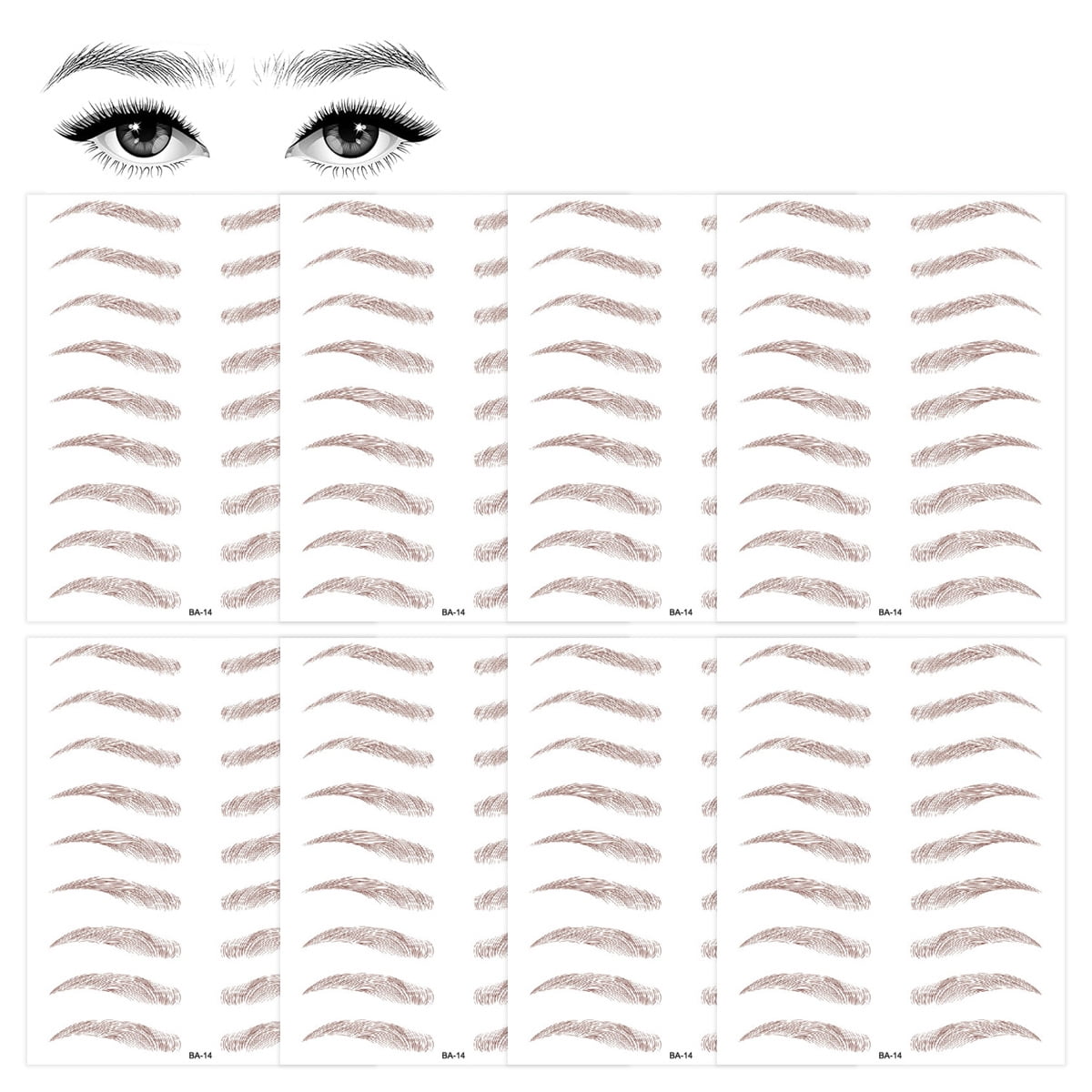 8PCS Brow Tattoo Eyebrow Peel Off Temporary Tint Waterproof 4d ...