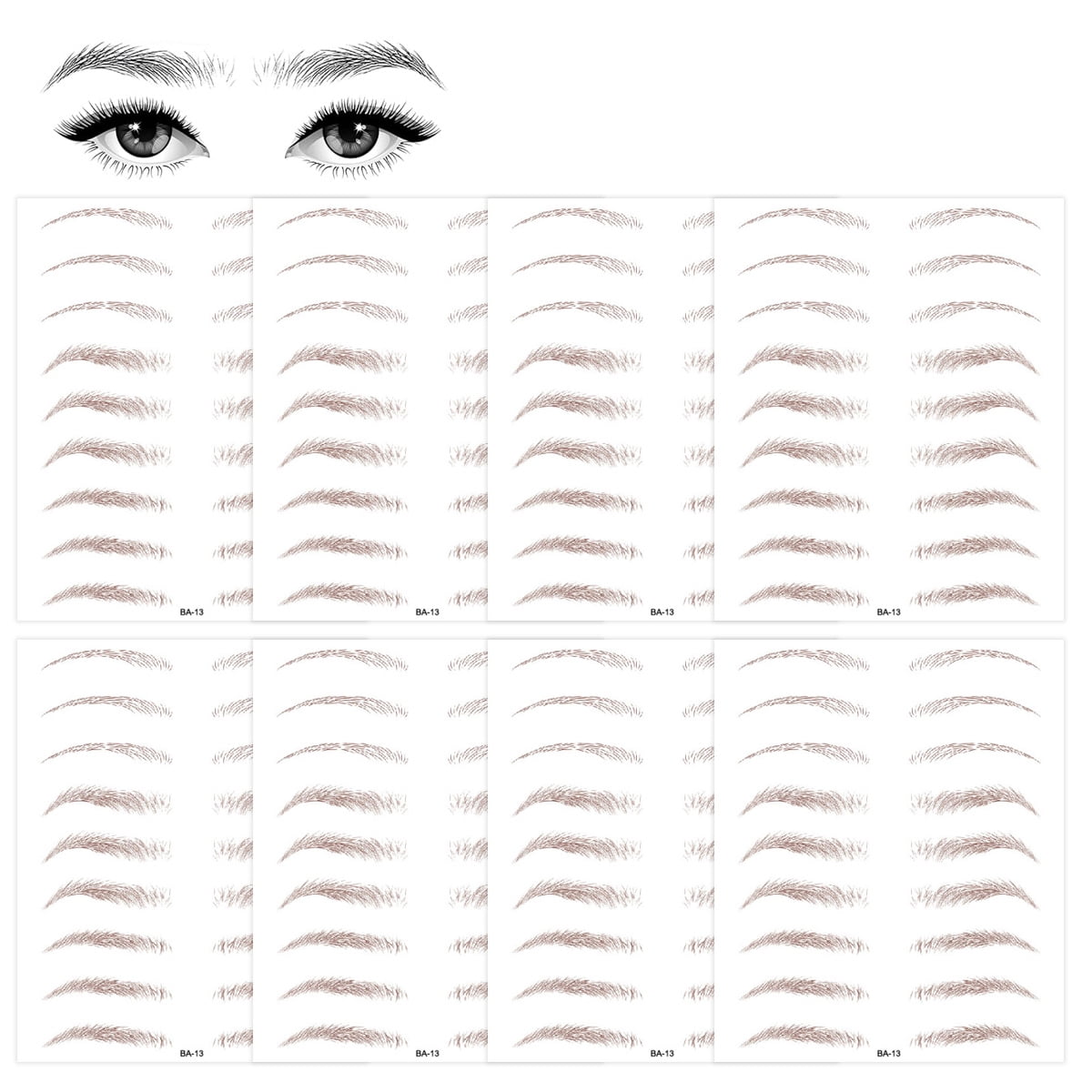 8PCS Brow Tattoo Eyebrow Peel Off Temporary Tint Waterproof 4d ...