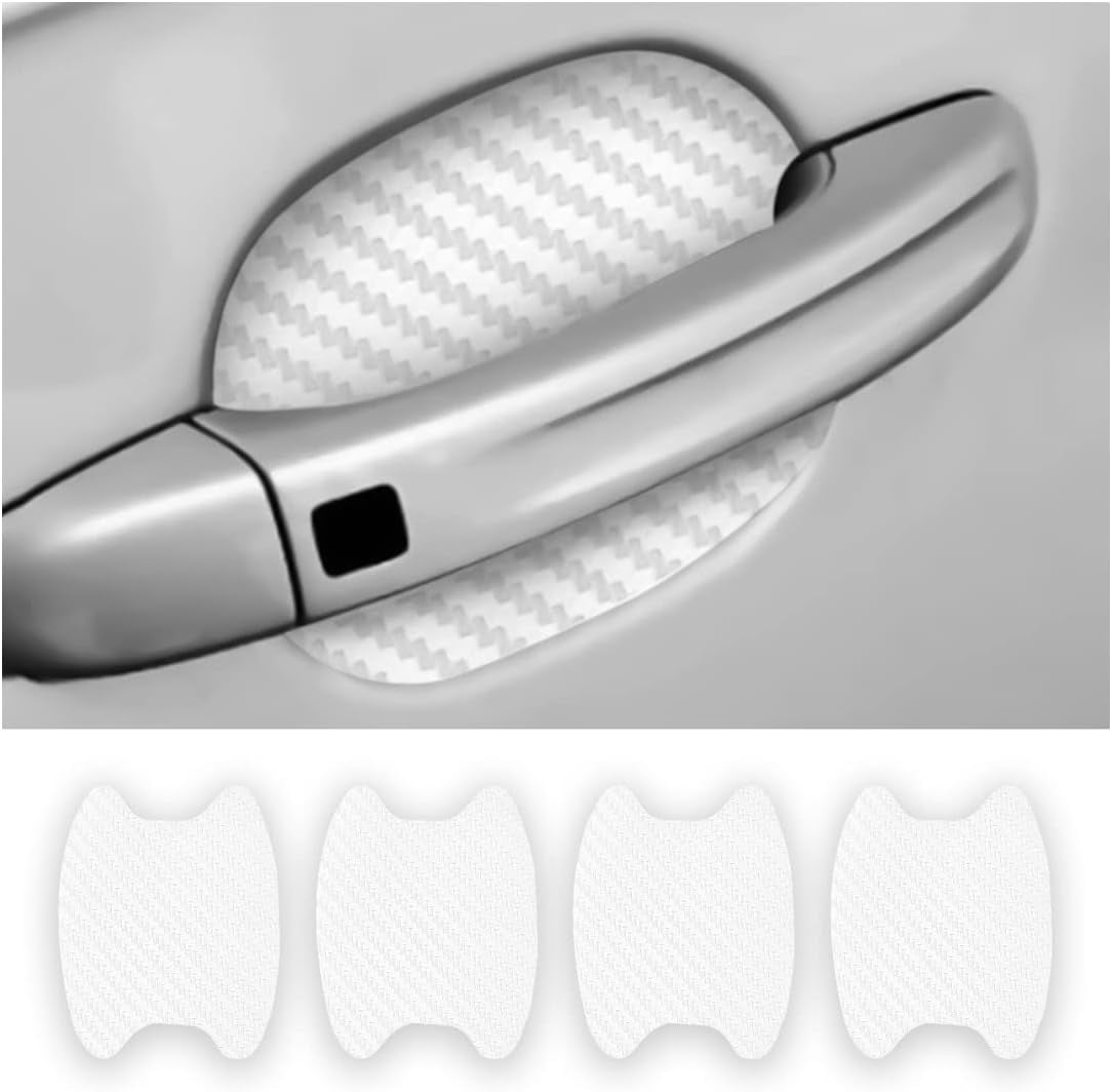 8PCS Car Door Handle Sticker, Carbon Fiber Anti-Scratches Car Door Cup ...
