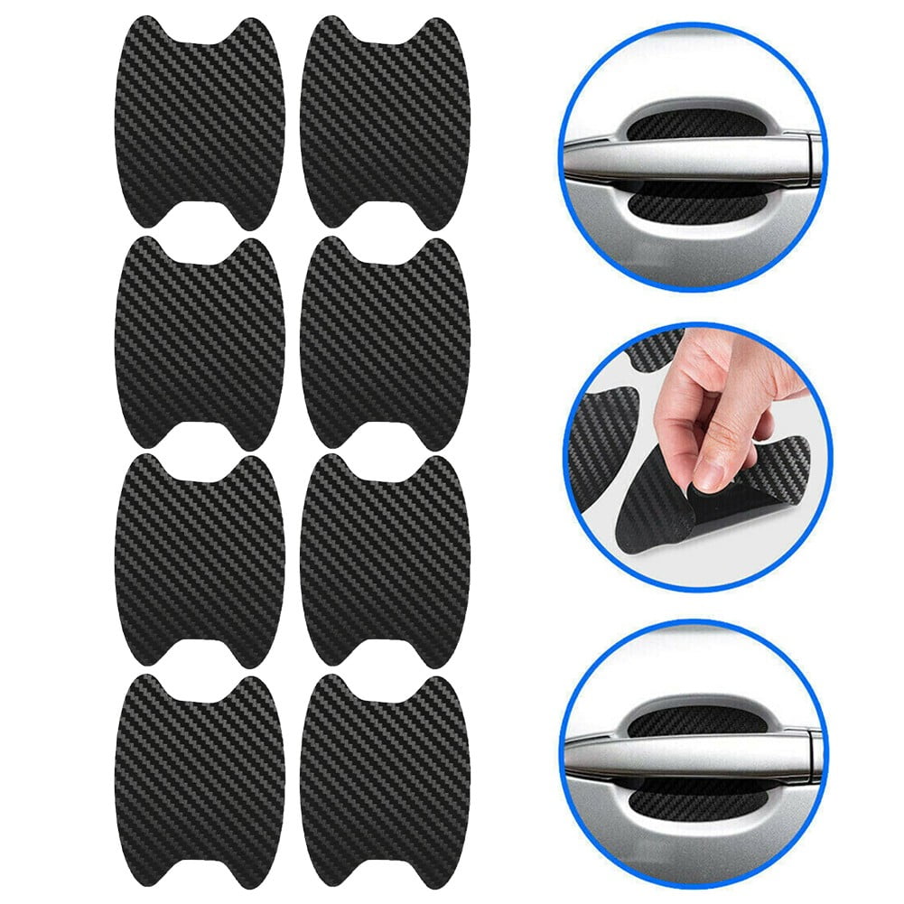 8PCS Carbon Fiber Car Door Handle Film Anti Scratch Stickers ...