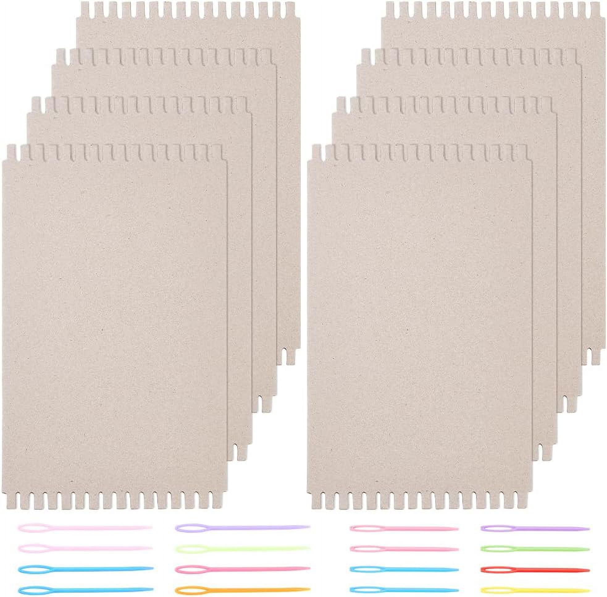8PCS Cardboard Weaving Looms & 12PCS Safety Plastic Sewing Needles Wide ...
