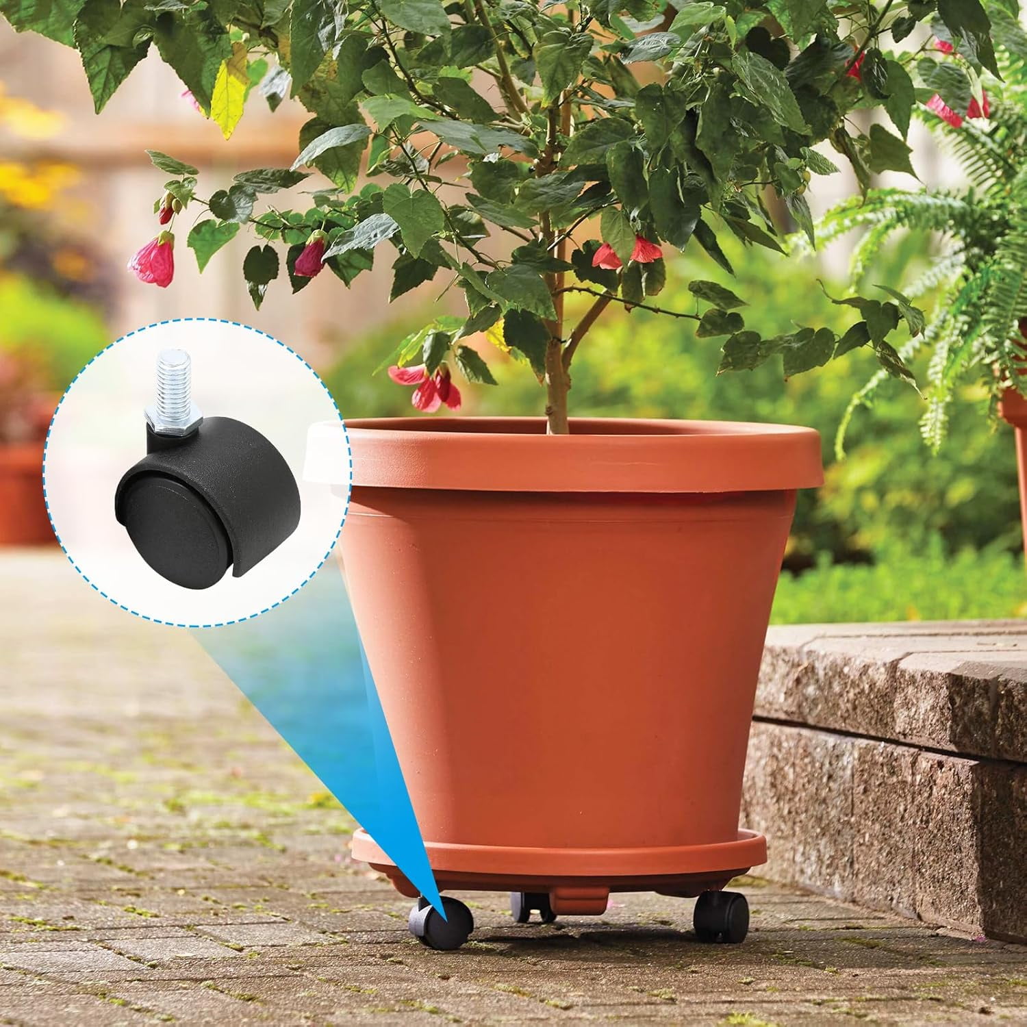 8PCS Caster Wheels,M8 Threaded Stem Caster Wheels,Heavy Duty Castor ...