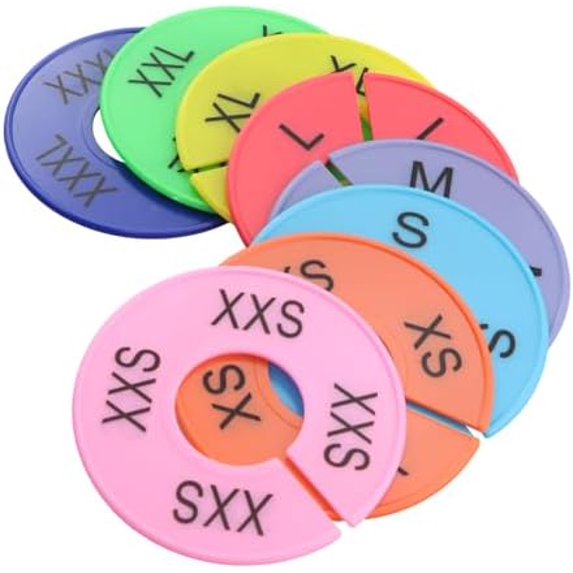 8PCS Clothes Divider Hanger Size Sort Wardrobe Round Hanger Divider 2XS ...