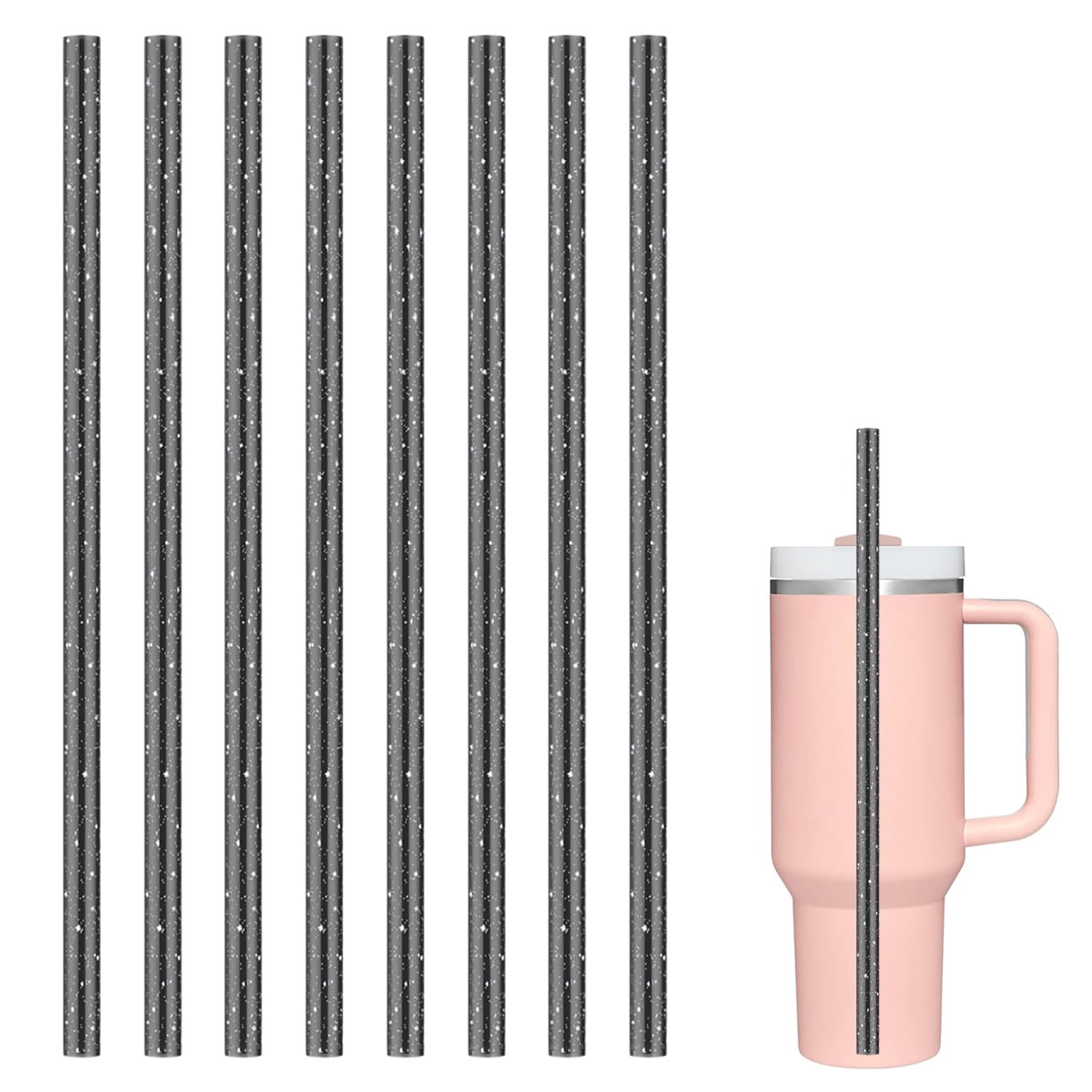 8PCS Color Replacement Straws for Simple Modern, Reusable Glitter Clear ...