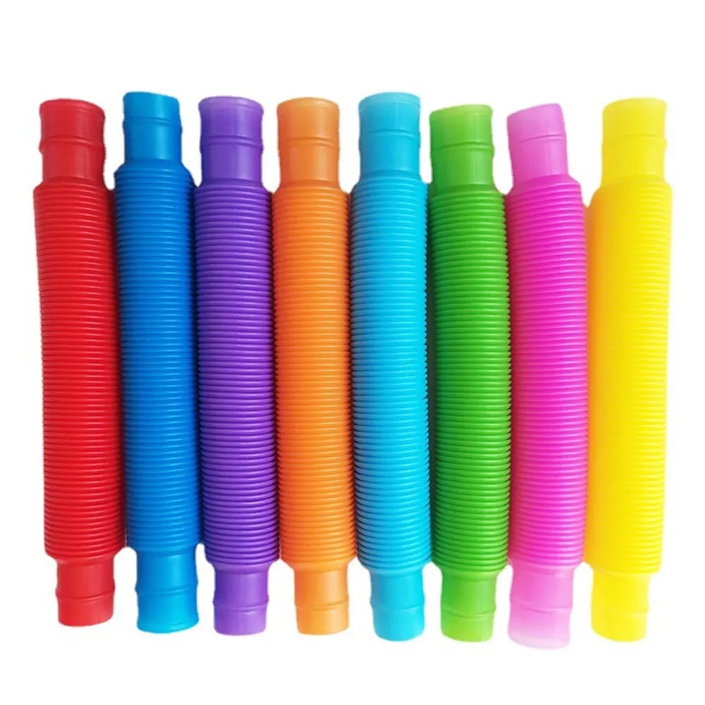 8PCS Colorful Telescopic Tube Pop Tube Stretching Tube Corrugated Tube ...