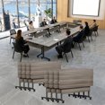 8PCS Conference Table with Wheels, 61“ Folding Conference Table, Flip ...