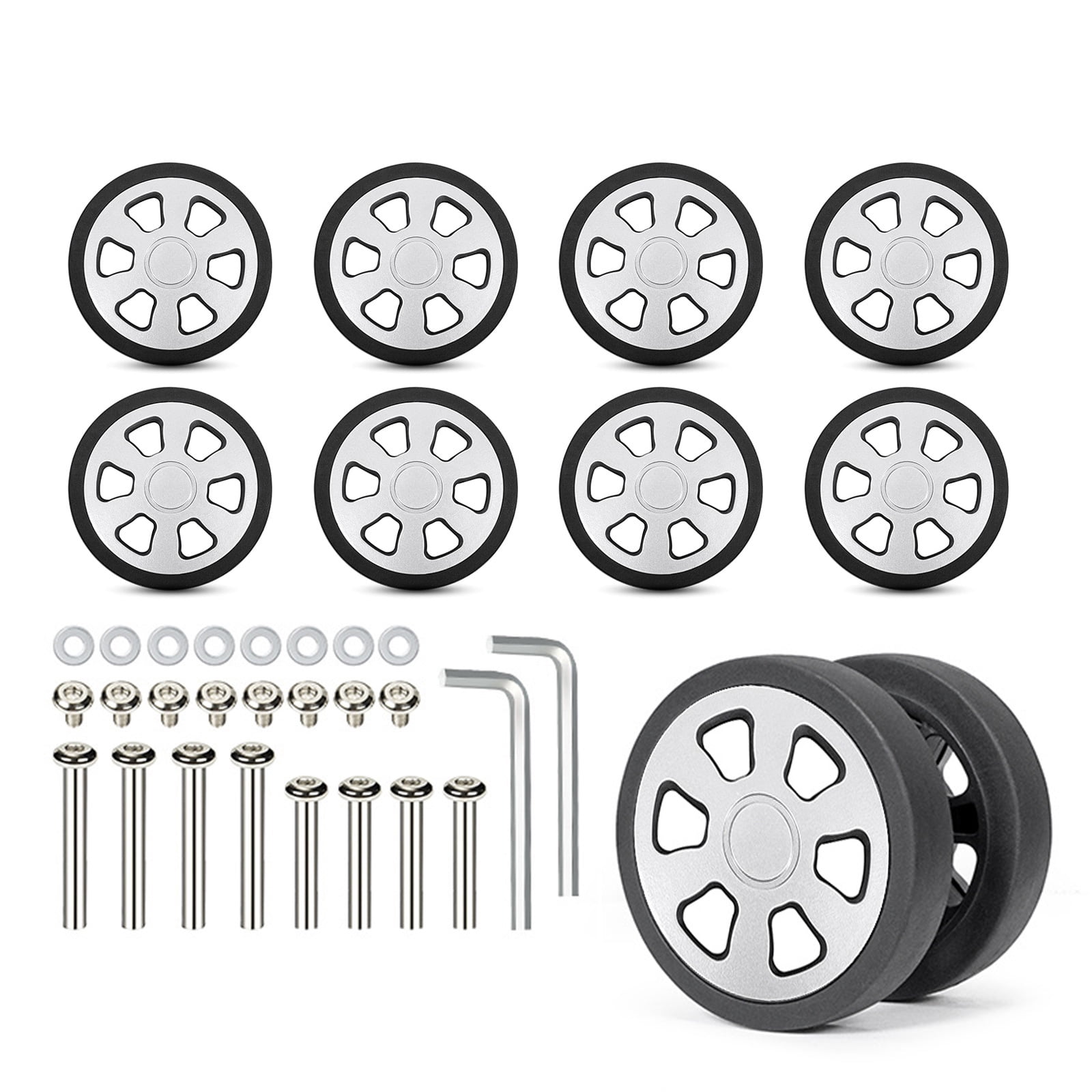 8PCS Convenient Suitcase Wheels Abrasion Resistant Plastic Rollers Easy ...