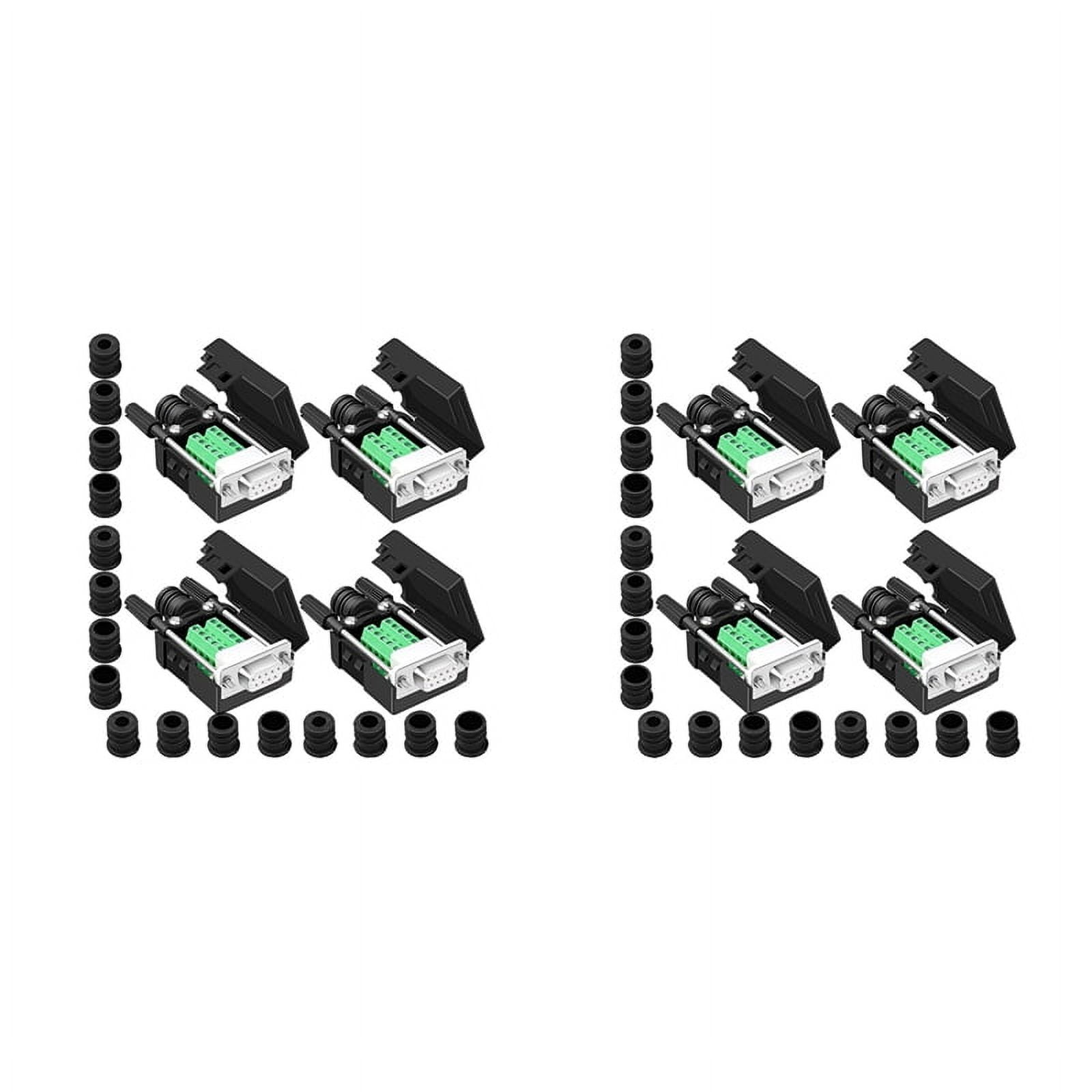 8pcs Db9 Female Breakout Connector Db9 Solderless Rs232 D Sub Serial To 9 Pin Port Terminal