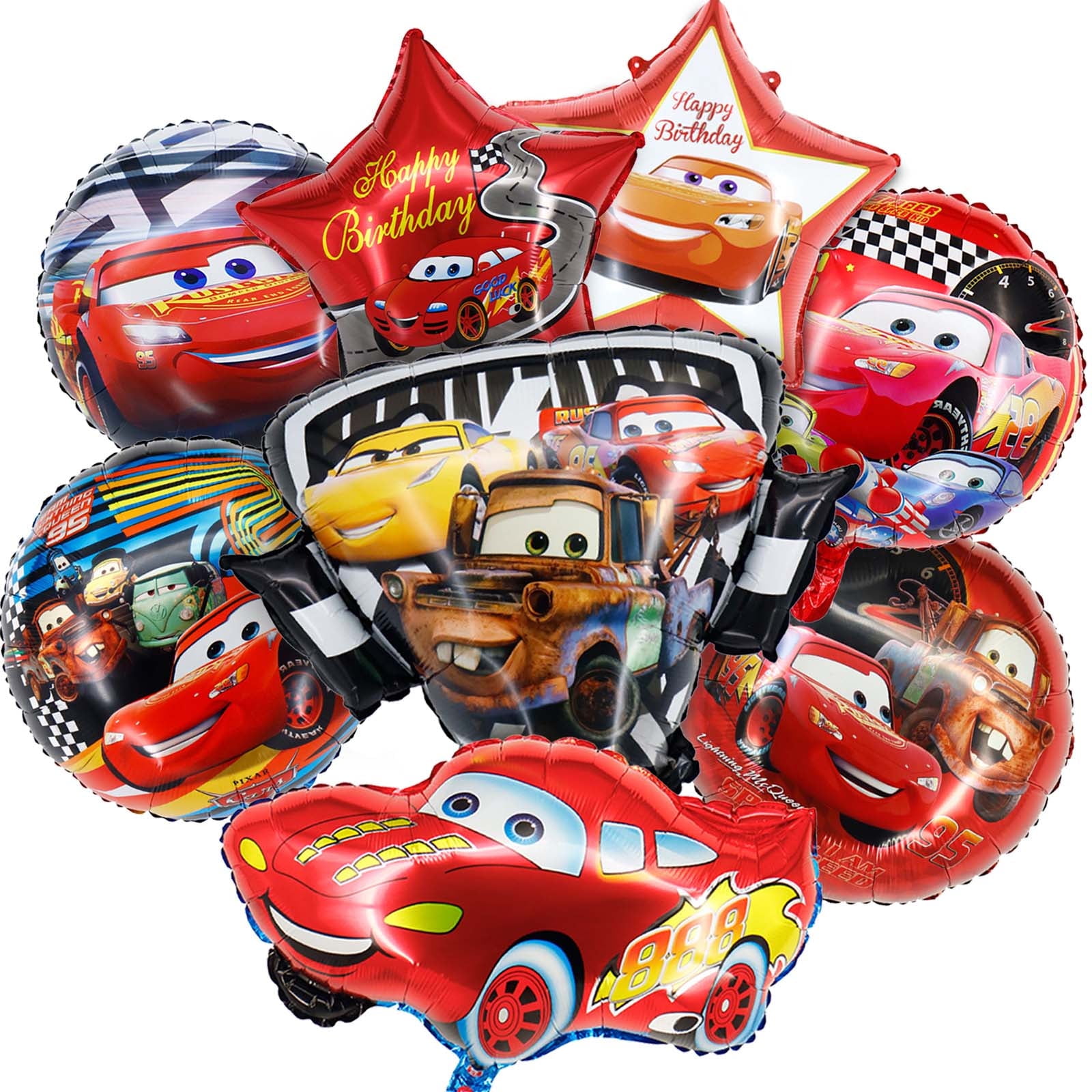 Wishta Cars Lightning Character Aluminum Foil Balloons Set for Car ...