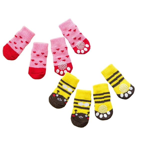8PCS Dog Socks Teddy Three Doll Scratch Socks Four Sets Of Dog Shoes ...
