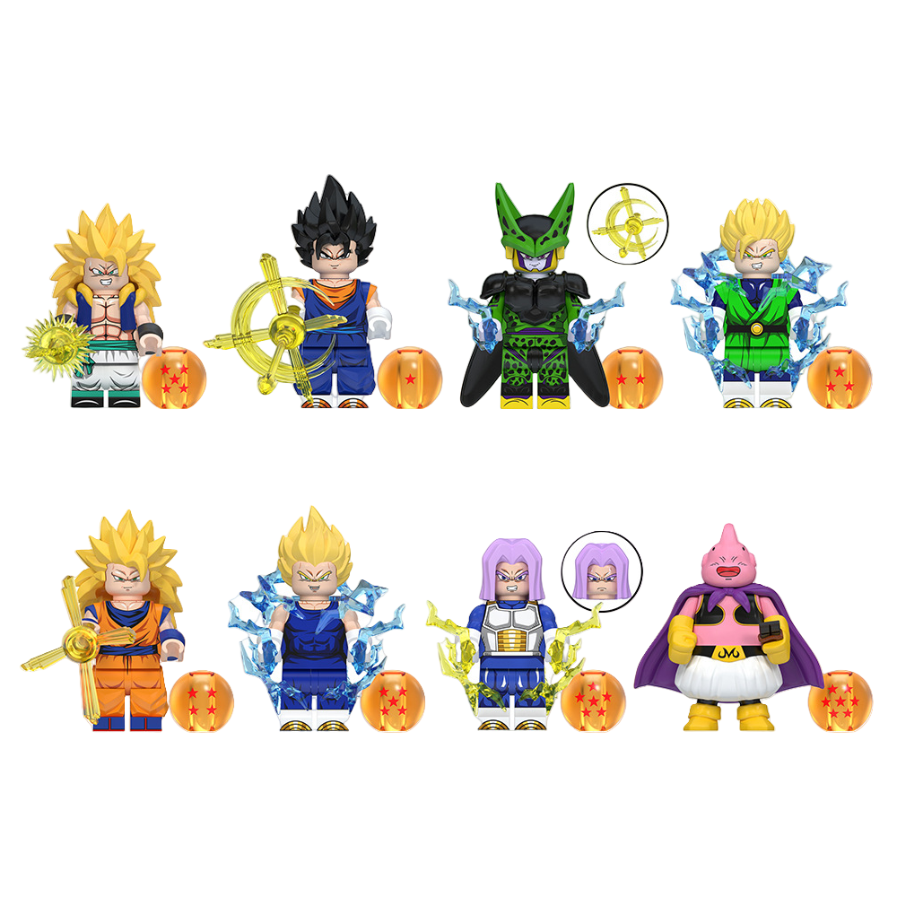 8PCS Dragon Ball Z Action Figure Minifigure Set – Includes Popular ...