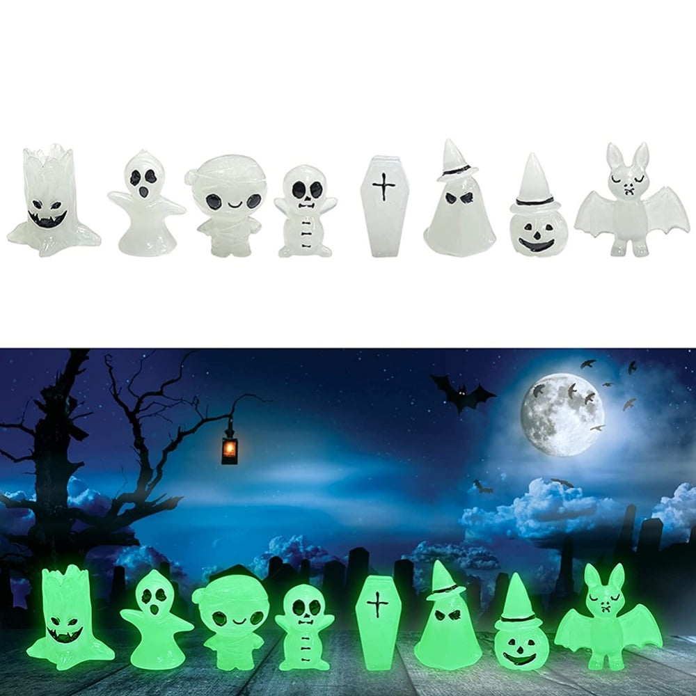8PCS Fairy Garden Accessories Tree Elves Glow in Dark Garden Ghost ...
