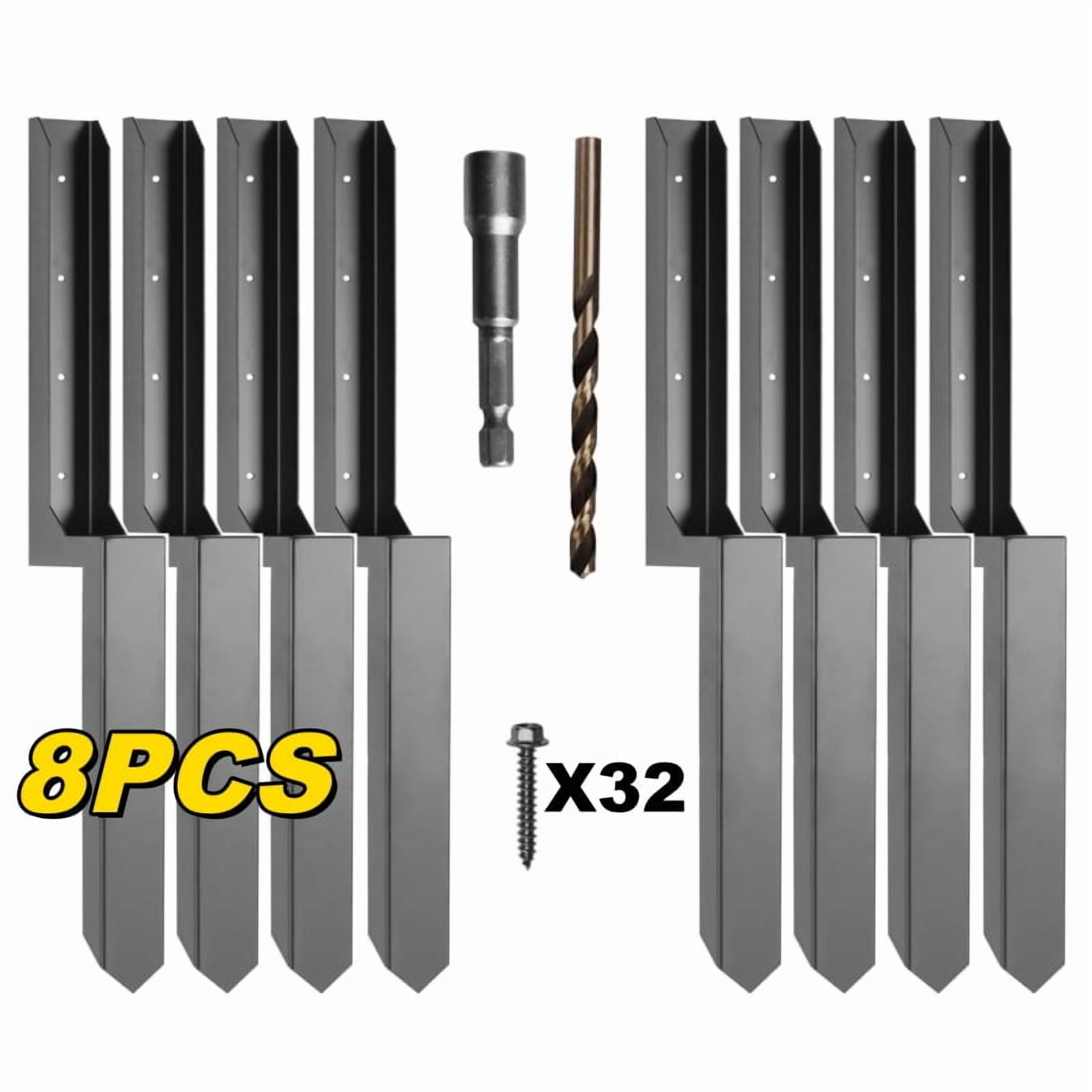 (8PCS)Fence Post Repair Kit - Heavy Duty Construction, Repair Stakes ...