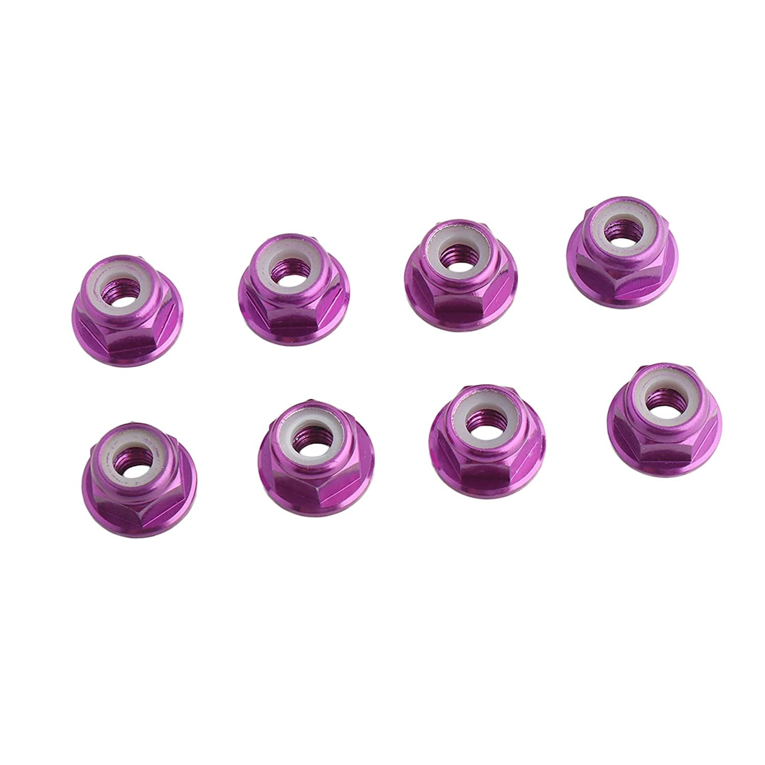 8PCS Flange M4 Lock Nuts Serrated Nylon Self-Tightening Aluminum M4 ...